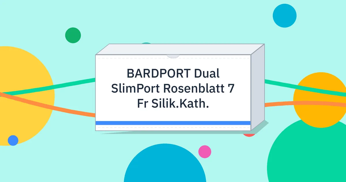 Symbolbild: Packung mit der Aufschrift BARDPORT Dual SlimPort Rosenblatt 7 Fr Silik.Kath. (PZN 02755984) – Verfügbarkeit und Bezug in Apotheken in Frankfurt am Main