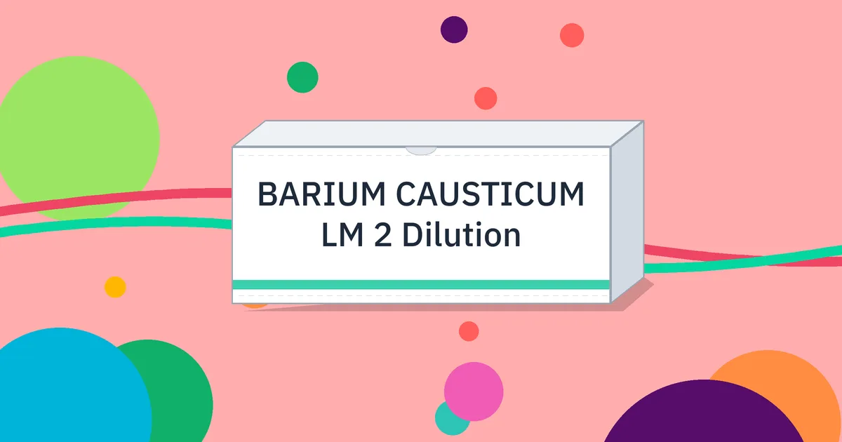 Symbolbild: Packung mit der Aufschrift BARIUM CAUSTICUM LM 2 Dilution (PZN 13376310) – Verfügbarkeit und Bezug in Apotheken in Frankfurt am Main