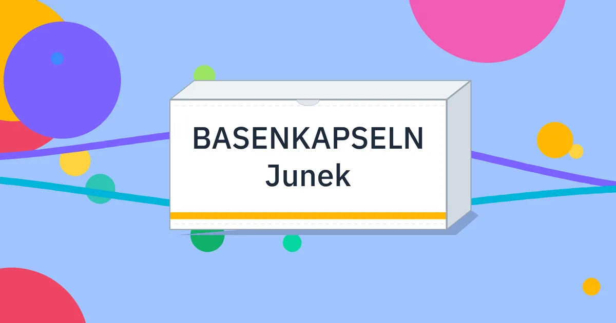 Symbolbild: Packung mit der Aufschrift BASENKAPSELN Junek (PZN 10051435) – Verfügbarkeit und Bezug in Apotheken in Frankfurt am Main