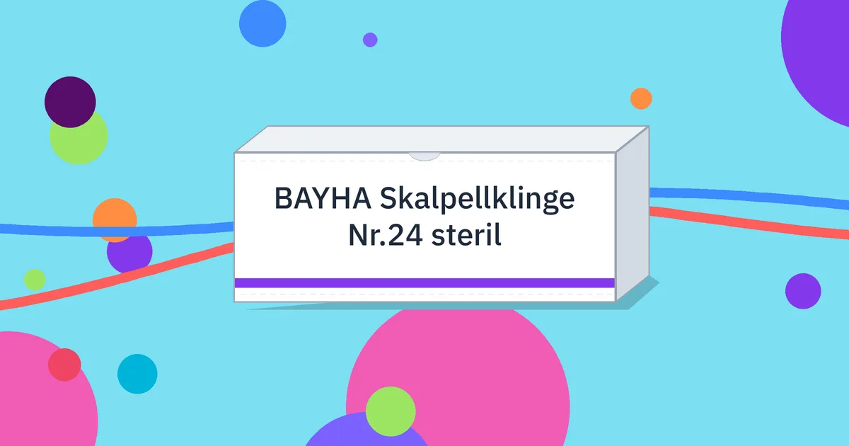 Symbolbild: Packung mit der Aufschrift BAYHA Skalpellklinge Nr.24 steril (PZN 13928057) – Verfügbarkeit und Bezug in Apotheken in Frankfurt am Main