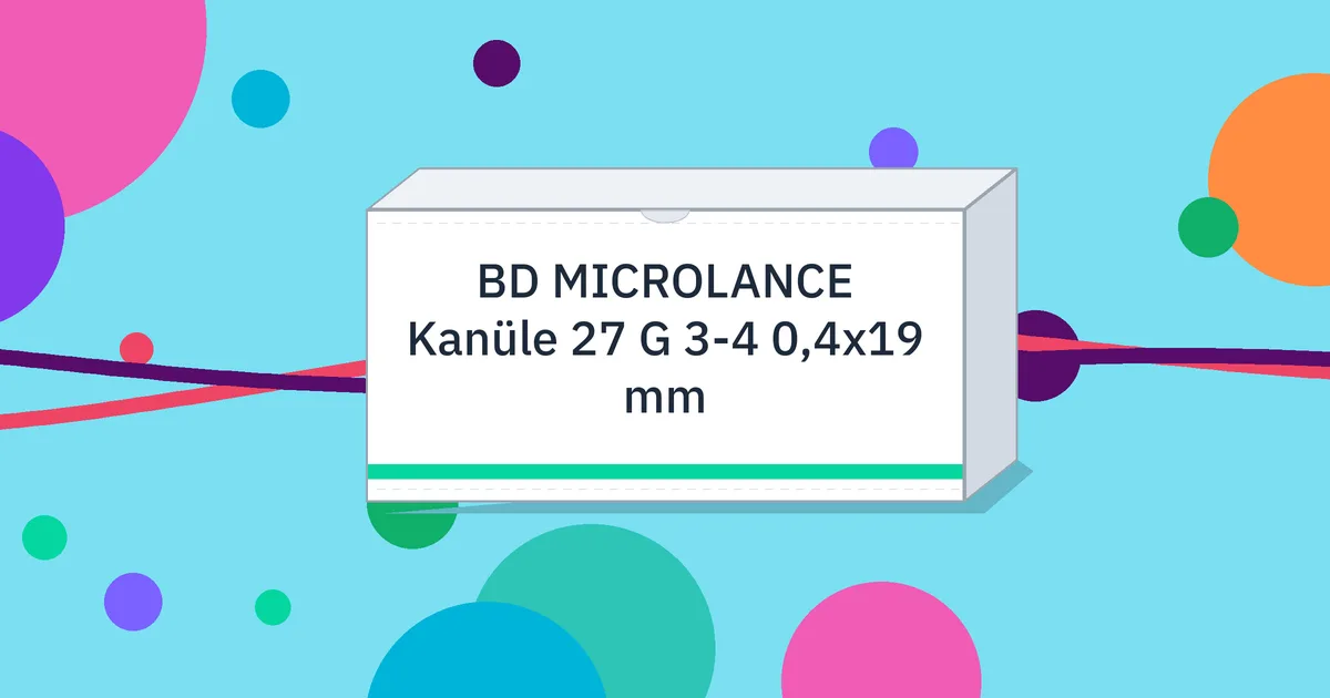 Symbolbild: Packung mit der Aufschrift BD MICROLANCE Kanüle 27 G 3-4 0,4x19 mm (PZN 03021379) – Verfügbarkeit und Bezug in Apotheken in Frankfurt am Main