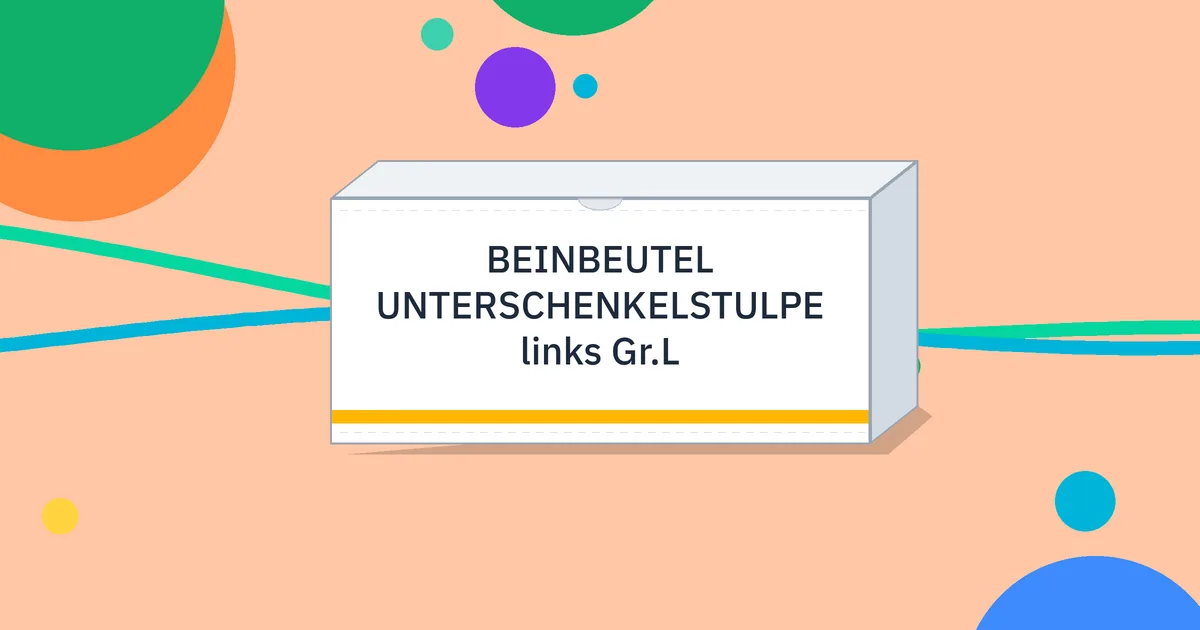 Symbolbild: Packung mit der Aufschrift BEINBEUTEL UNTERSCHENKELSTULPE links Gr.L (PZN 18201762) – Verfügbarkeit und Bezug in Apotheken in Frankfurt am Main