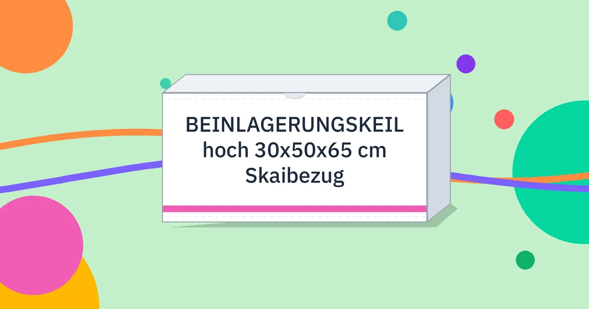 Symbolbild: Packung mit der Aufschrift BEINLAGERUNGSKEIL hoch 30x50x65 cm Skaibezug (PZN 02001073) – Verfügbarkeit und Bezug in Apotheken in Frankfurt am Main
