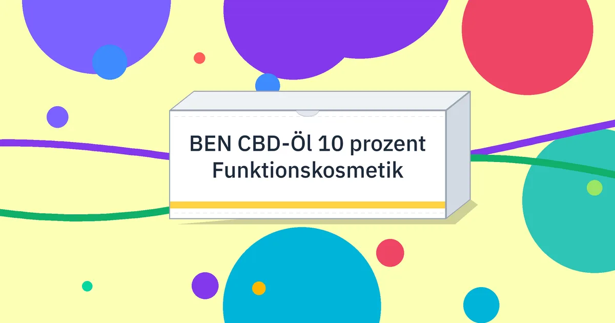Symbolbild: Packung mit der Aufschrift BEN CBD-Öl 10 prozent Funktionskosmetik (PZN 19269704) – Verfügbarkeit und Bezug in Apotheken in Frankfurt am Main