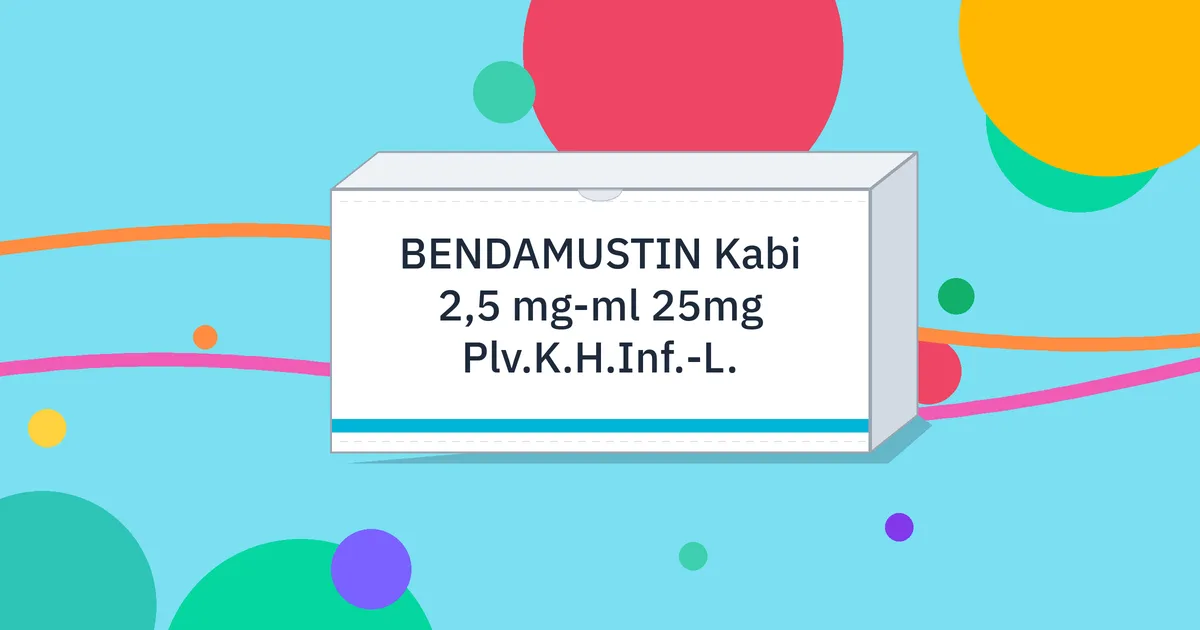 Symbolbild: Packung mit der Aufschrift BENDAMUSTIN Kabi 2,5 mg-ml 25mg Plv.K.H.Inf.-L. (PZN 13827617) – Verfügbarkeit und Bezug in Apotheken in Frankfurt am Main