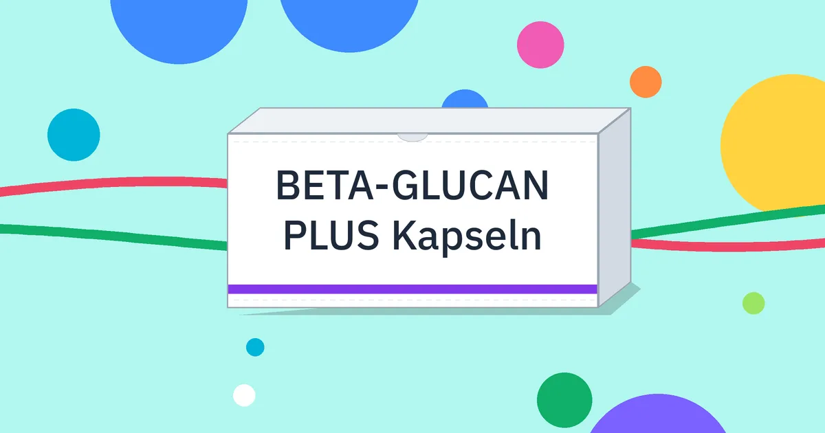 Symbolbild: Packung mit der Aufschrift BETA-GLUCAN PLUS Kapseln (PZN 05526310) – Verfügbarkeit und Bezug in Apotheken in Frankfurt am Main