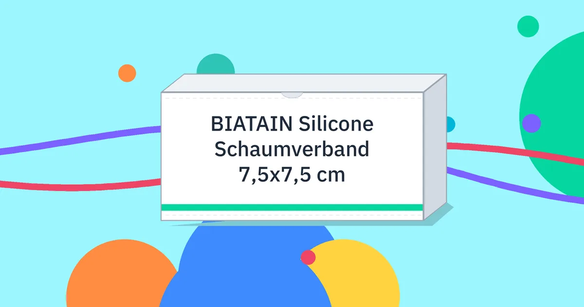 Symbolbild: Packung mit der Aufschrift BIATAIN Silicone Schaumverband 7,5x7,5 cm (PZN 18776215) – Verfügbarkeit und Bezug in Apotheken in Frankfurt am Main
