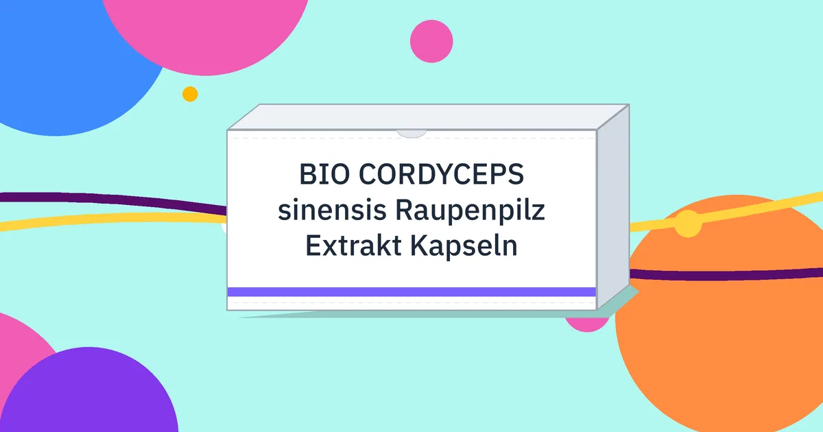 Symbolbild: Packung mit der Aufschrift BIO CORDYCEPS sinensis Raupenpilz Extrakt Kapseln (PZN 15544639) – Verfügbarkeit und Bezug in Apotheken in Frankfurt am Main