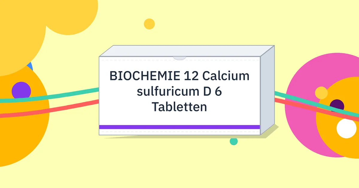 Symbolbild: Packung mit der Aufschrift BIOCHEMIE 12 Calcium sulfuricum D 6 Tabletten (PZN 01073917) – Verfügbarkeit und Bezug in Apotheken in Frankfurt am Main
