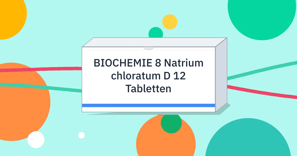 Symbolbild: Packung mit der Aufschrift BIOCHEMIE 8 Natrium chloratum D 12 Tabletten (PZN 04130745) – Verfügbarkeit und Bezug in Apotheken in Frankfurt am Main