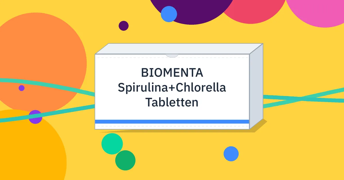 Symbolbild: Packung mit der Aufschrift BIOMENTA Spirulina+Chlorella Tabletten (PZN 19469969) – Verfügbarkeit und Bezug in Apotheken in Frankfurt am Main