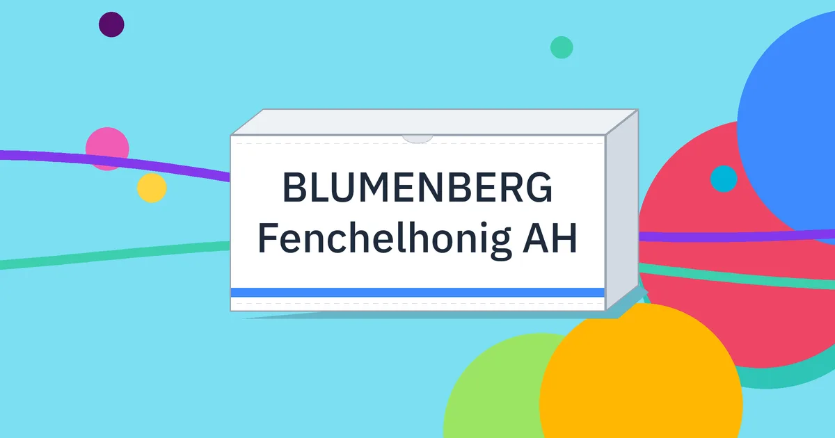 Symbolbild: Packung mit der Aufschrift BLUMENBERG Fenchelhonig AH (PZN 20058674) – Verfügbarkeit und Bezug in Apotheken in Frankfurt am Main