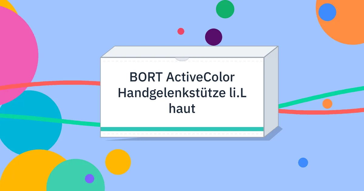 Symbolbild: Packung mit der Aufschrift BORT ActiveColor Handgelenkstütze li.L haut (PZN 13423972) – Verfügbarkeit und Bezug in Apotheken in Frankfurt am Main