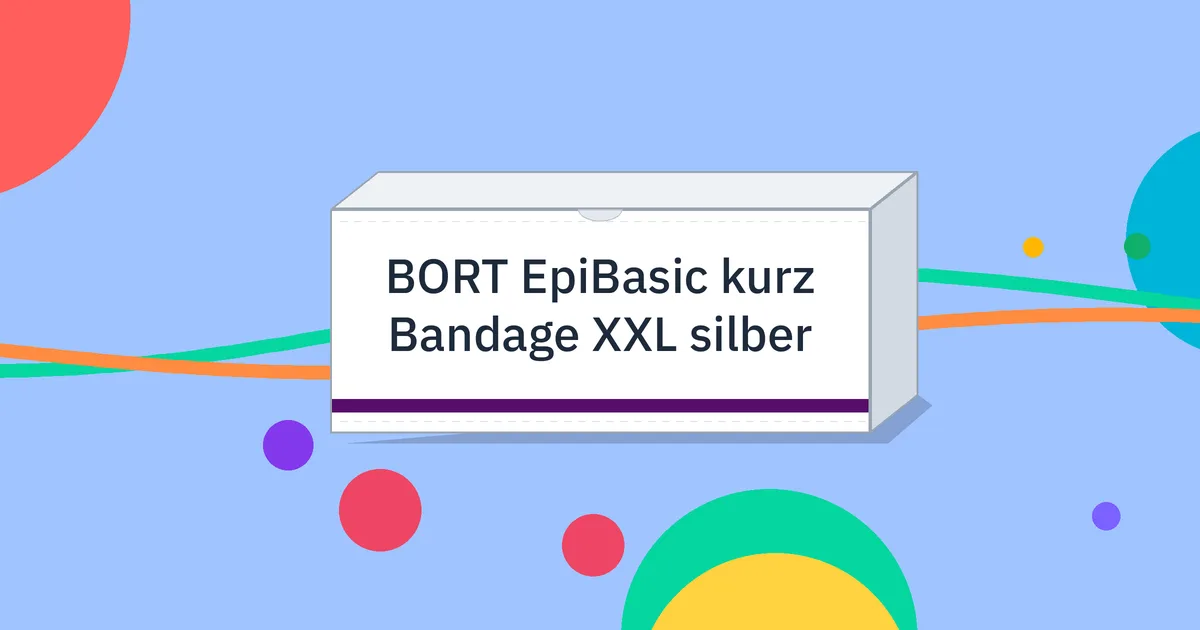 Symbolbild: Packung mit der Aufschrift BORT EpiBasic kurz Bandage XXL silber (PZN 15255869) – Verfügbarkeit und Bezug in Apotheken in Frankfurt am Main
