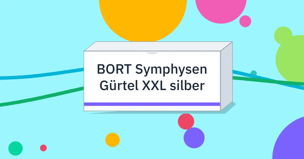 Symbolbild: Packung mit der Aufschrift BORT Symphysen Gürtel XXL silber (PZN 16318796) – Verfügbarkeit und Bezug in Apotheken in Frankfurt am Main