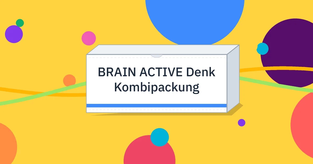 Symbolbild: Packung mit der Aufschrift BRAIN ACTIVE Denk Kombipackung (PZN 19919757) – Verfügbarkeit und Bezug in Apotheken in Frankfurt am Main