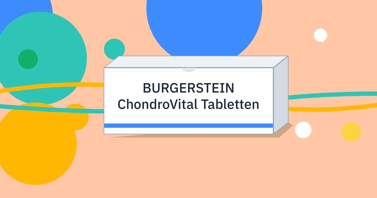 Symbolbild: Packung mit der Aufschrift BURGERSTEIN ChondroVital Tabletten (PZN 20541896) – Verfügbarkeit und Bezug in Apotheken in Frankfurt am Main