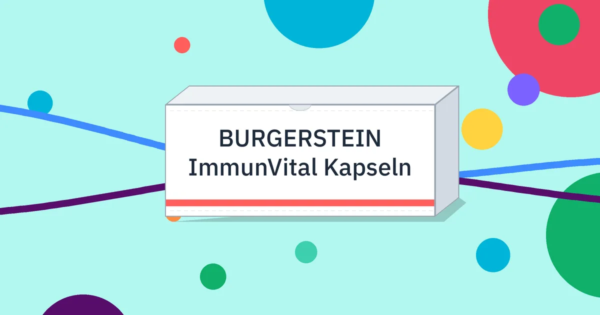 Symbolbild: Packung mit der Aufschrift BURGERSTEIN ImmunVital Kapseln (PZN 20542022) – Verfügbarkeit und Bezug in Apotheken in Frankfurt am Main