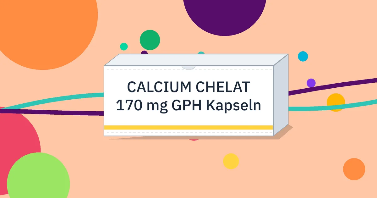 Symbolbild: Packung mit der Aufschrift CALCIUM CHELAT 170 mg GPH Kapseln (PZN 10191202) – Verfügbarkeit und Bezug in Apotheken in Frankfurt am Main
