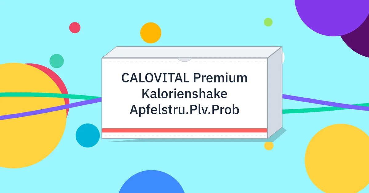 Symbolbild: Packung mit der Aufschrift CALOVITAL Premium Kalorienshake Apfelstru.Plv.Prob (PZN 19823193) – Verfügbarkeit und Bezug in Apotheken in Frankfurt am Main