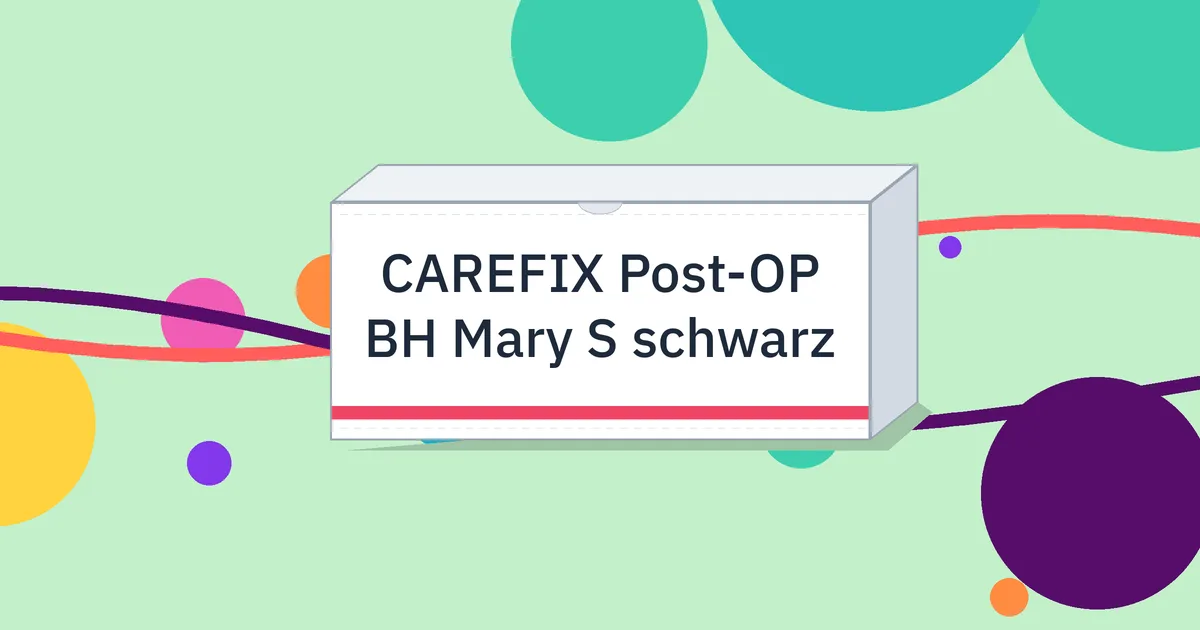 Symbolbild: Packung mit der Aufschrift CAREFIX Post-OP BH Mary S schwarz (PZN 11580822) – Verfügbarkeit und Bezug in Apotheken in Frankfurt am Main