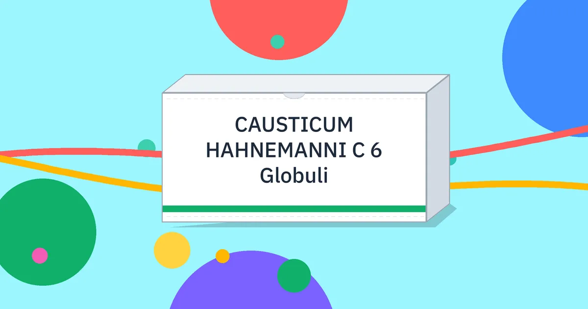 Symbolbild: Packung mit der Aufschrift CAUSTICUM HAHNEMANNI C 6 Globuli (PZN 04211225) – Verfügbarkeit und Bezug in Apotheken in Frankfurt am Main