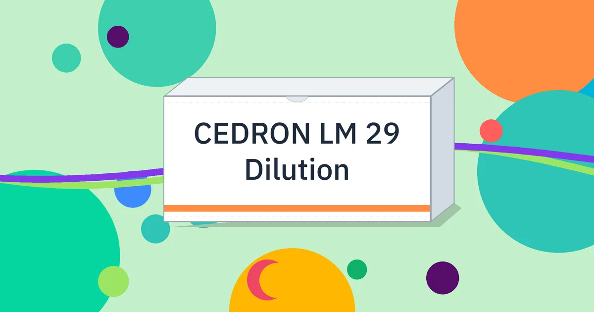 Symbolbild: Packung mit der Aufschrift CEDRON LM 29 Dilution (PZN 13435886) – Verfügbarkeit und Bezug in Apotheken in Frankfurt am Main