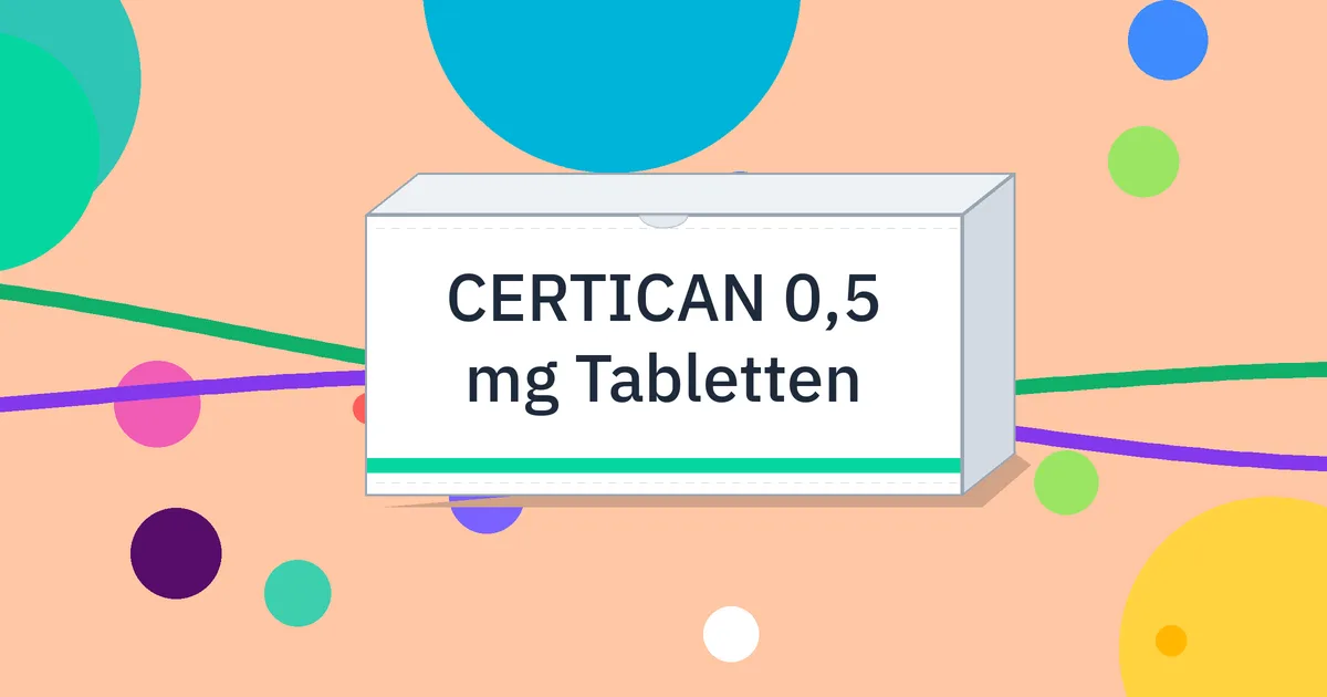 Symbolbild: Packung mit der Aufschrift CERTICAN 0,5 mg Tabletten (PZN 19357822) – Verfügbarkeit und Bezug in Apotheken in Frankfurt am Main