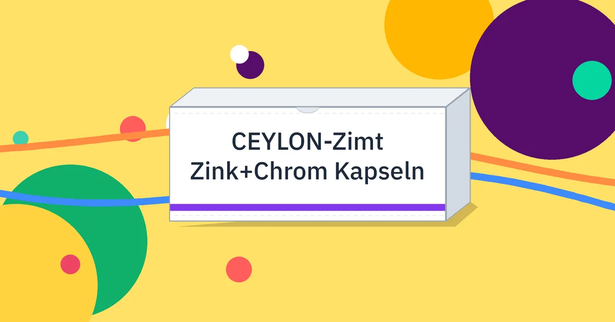 Symbolbild: Packung mit der Aufschrift CEYLON-Zimt Zink+Chrom Kapseln (PZN 16044100) – Verfügbarkeit und Bezug in Apotheken in Frankfurt am Main