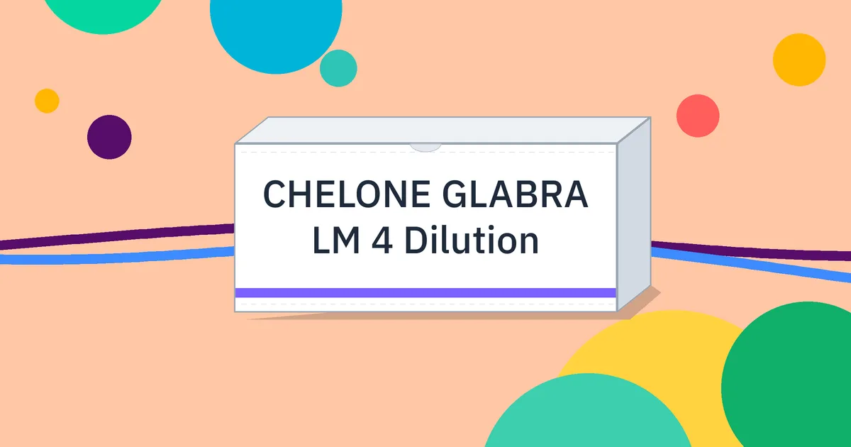 Symbolbild: Packung mit der Aufschrift CHELONE GLABRA LM 4 Dilution (PZN 13439789) – Verfügbarkeit und Bezug in Apotheken in Frankfurt am Main