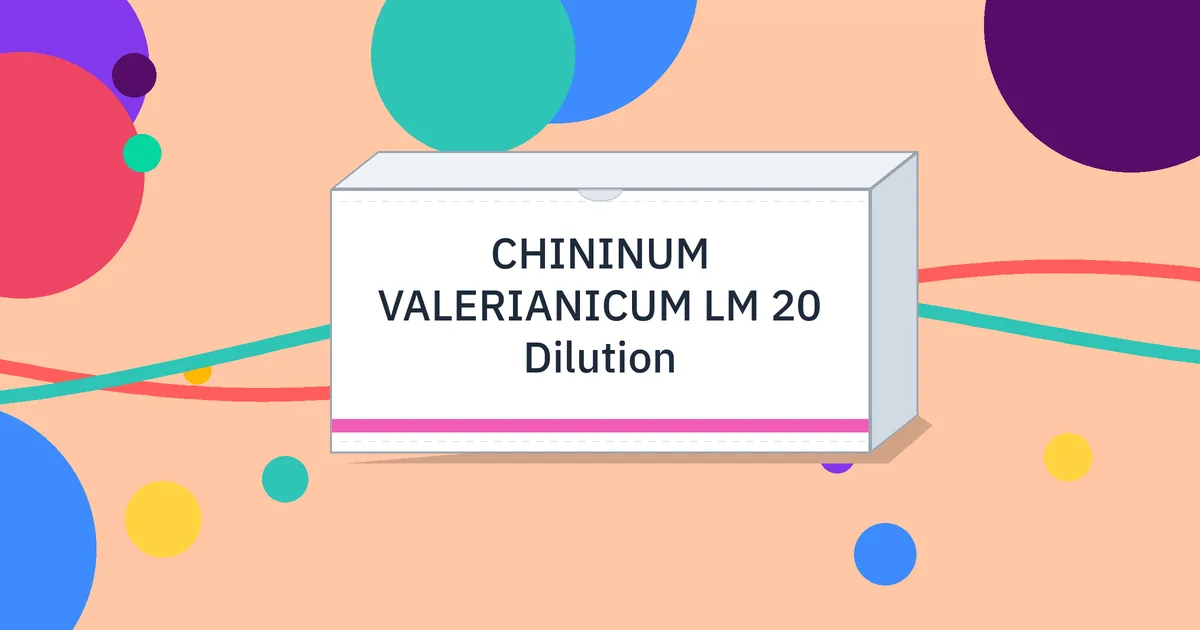 Symbolbild: Packung mit der Aufschrift CHININUM VALERIANICUM LM 20 Dilution (PZN 13442805) – Verfügbarkeit und Bezug in Apotheken in Frankfurt am Main