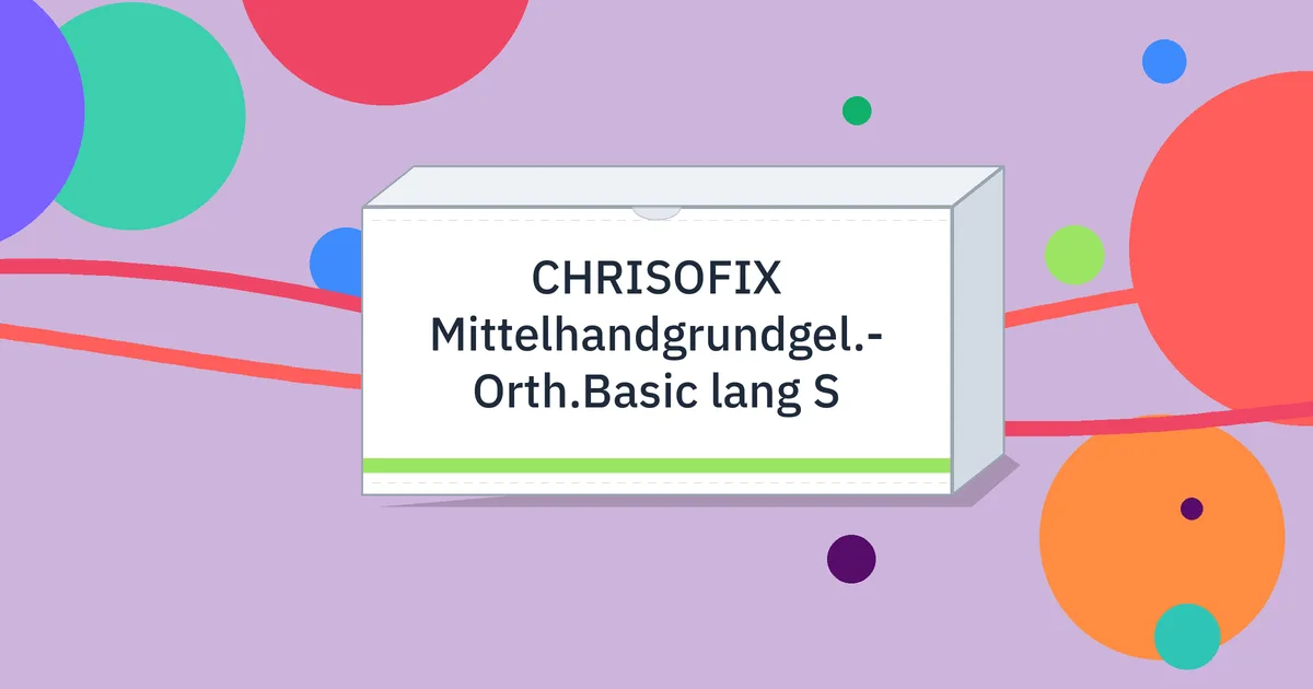 Symbolbild: Packung mit der Aufschrift CHRISOFIX Mittelhandgrundgel.-Orth.Basic lang S (PZN 13580341) – Verfügbarkeit und Bezug in Apotheken in Frankfurt am Main