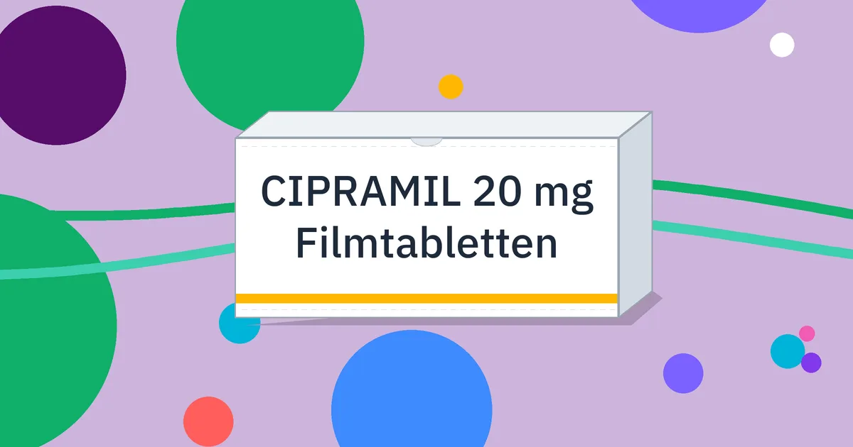 Symbolbild: Packung mit der Aufschrift CIPRAMIL 20 mg Filmtabletten (PZN 01265700) – Verfügbarkeit und Bezug in Apotheken in Frankfurt am Main