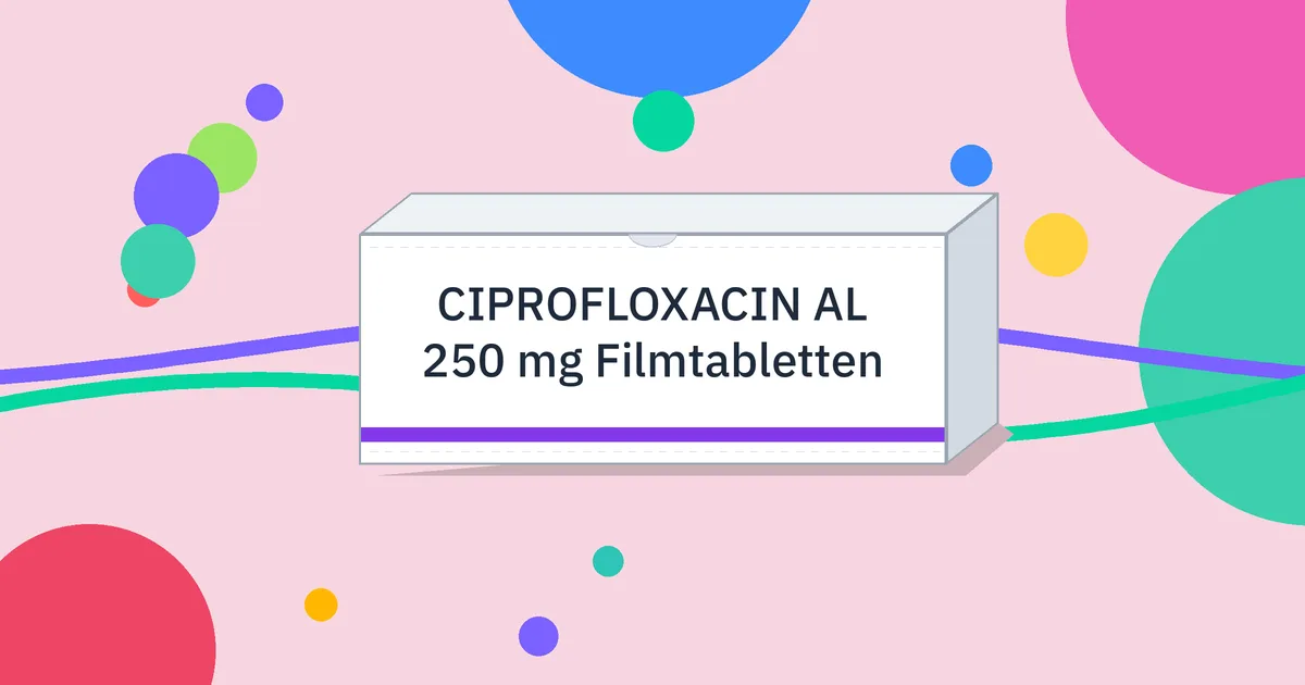 Symbolbild: Packung mit der Aufschrift CIPROFLOXACIN AL 250 mg Filmtabletten (PZN 01626641) – Verfügbarkeit und Bezug in Apotheken in Frankfurt am Main