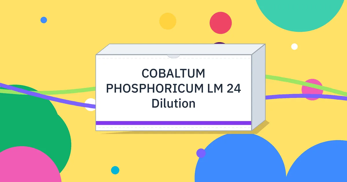 Symbolbild: Packung mit der Aufschrift COBALTUM PHOSPHORICUM LM 24 Dilution (PZN 12824203) – Verfügbarkeit und Bezug in Apotheken in Frankfurt am Main