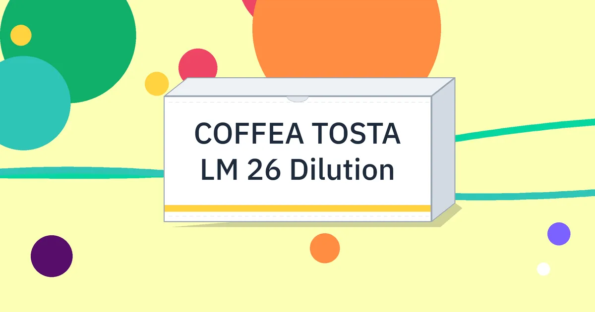 Symbolbild: Packung mit der Aufschrift COFFEA TOSTA LM 26 Dilution (PZN 12831485) – Verfügbarkeit und Bezug in Apotheken in Frankfurt am Main