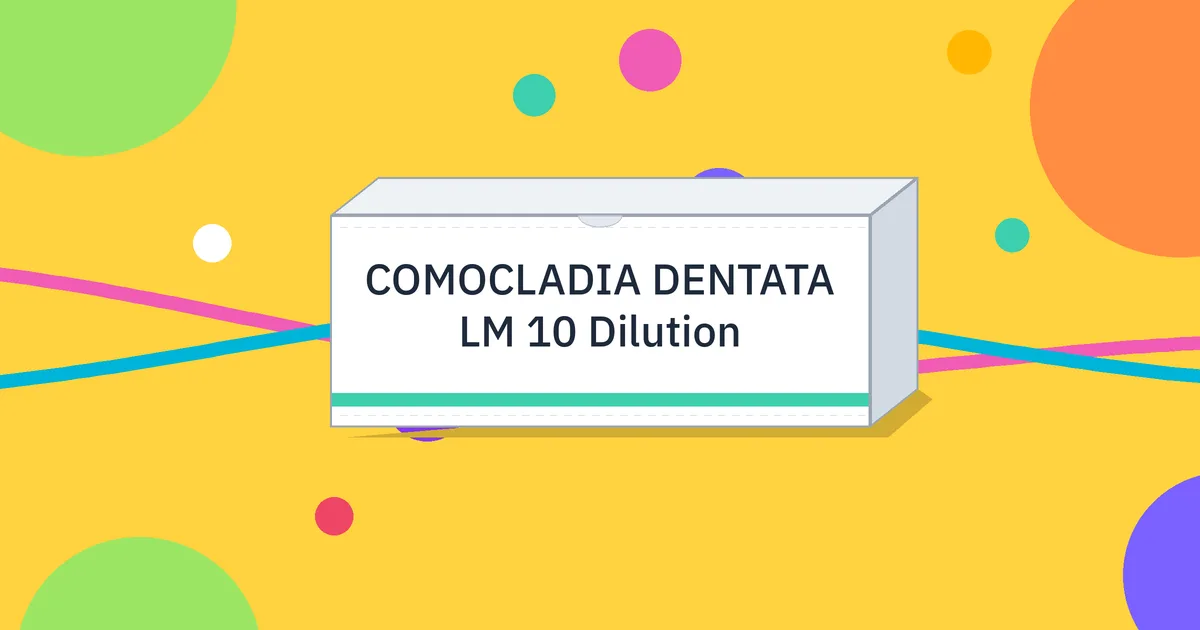 Symbolbild: Packung mit der Aufschrift COMOCLADIA DENTATA LM 10 Dilution (PZN 13449196) – Verfügbarkeit und Bezug in Apotheken in Frankfurt am Main