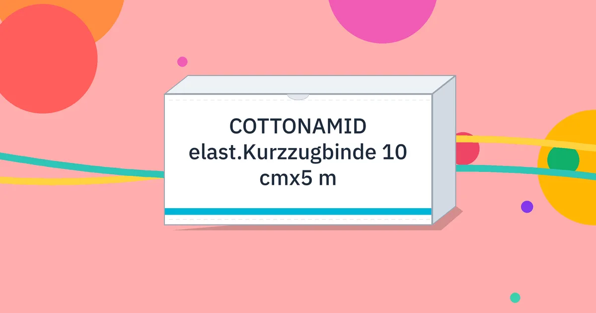 Symbolbild: Packung mit der Aufschrift COTTONAMID elast.Kurzzugbinde 10 cmx5 m (PZN 04095032) – Verfügbarkeit und Bezug in Apotheken in Frankfurt am Main
