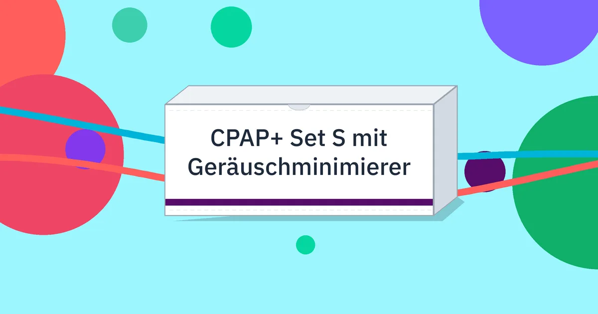 Symbolbild: Packung mit der Aufschrift CPAP+ Set S mit Geräuschminimierer (PZN 16506227) – Verfügbarkeit und Bezug in Apotheken in Frankfurt am Main