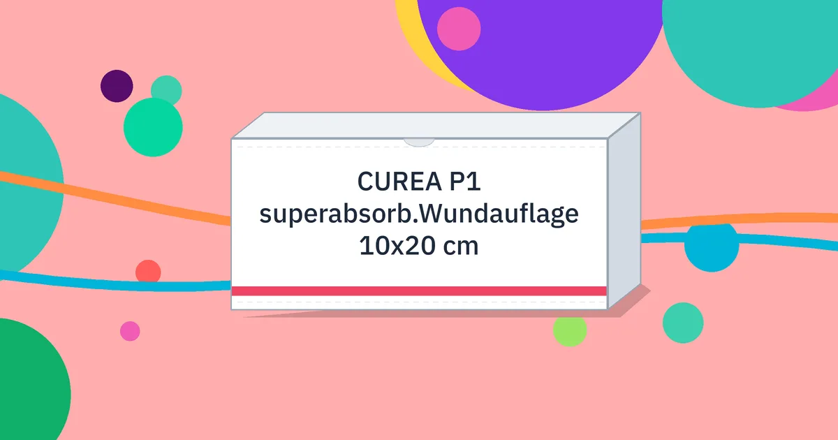 Symbolbild: Packung mit der Aufschrift CUREA P1 superabsorb.Wundauflage 10x20 cm (PZN 16005459) – Verfügbarkeit und Bezug in Apotheken in Frankfurt am Main
