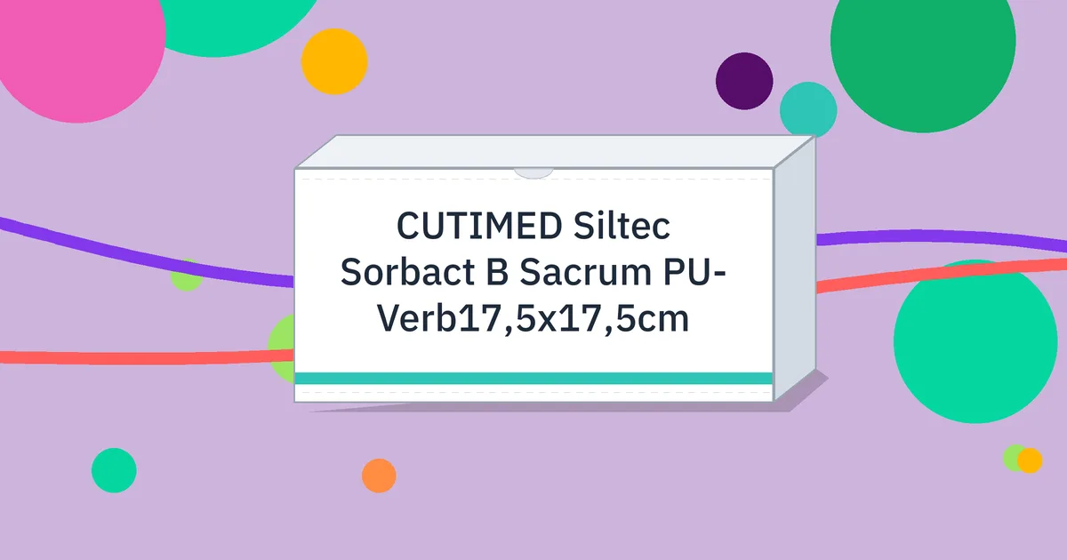 Symbolbild: Packung mit der Aufschrift CUTIMED Siltec Sorbact B Sacrum PU-Verb17,5x17,5cm (PZN 07343246) – Verfügbarkeit und Bezug in Apotheken in Frankfurt am Main