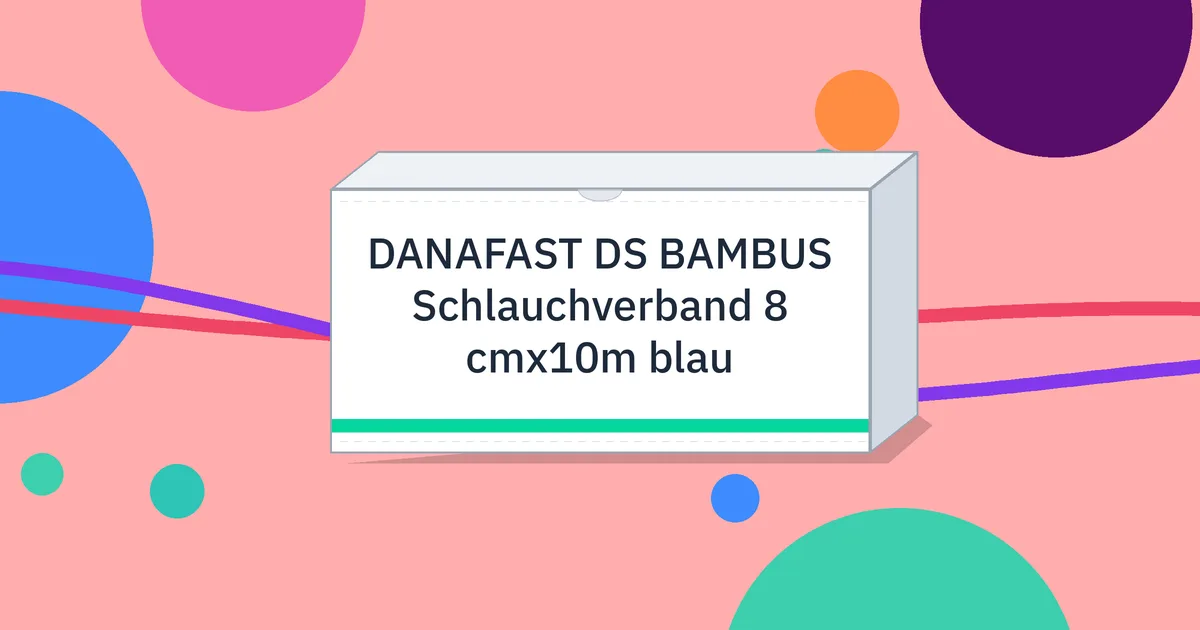 Symbolbild: Packung mit der Aufschrift DANAFAST DS BAMBUS Schlauchverband 8 cmx10m blau (PZN 18368226) – Verfügbarkeit und Bezug in Apotheken in Frankfurt am Main