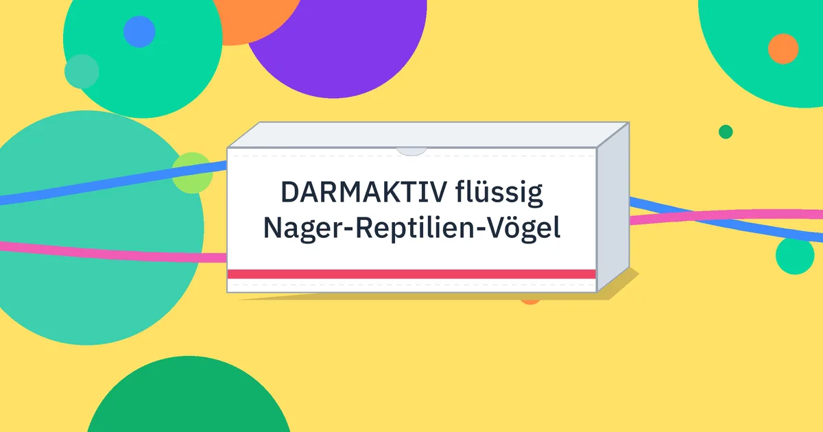 Symbolbild: Packung mit der Aufschrift DARMAKTIV flüssig Nager-Reptilien-Vögel (PZN 05527841) – Verfügbarkeit und Bezug in Apotheken in Frankfurt am Main