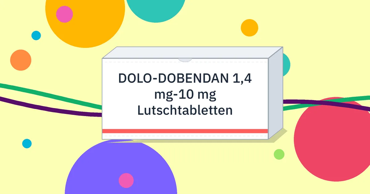 Symbolbild: Packung mit der Aufschrift DOLO-DOBENDAN 1,4 mg-10 mg Lutschtabletten (PZN 12700079) – Verfügbarkeit und Bezug in Apotheken in Frankfurt am Main