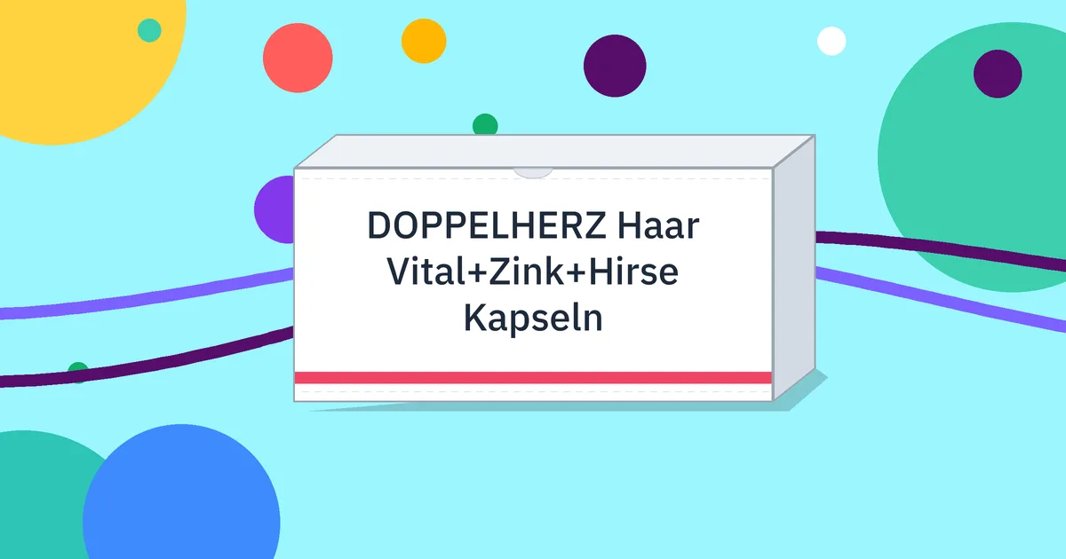 Symbolbild: Packung mit der Aufschrift DOPPELHERZ Haar Vital+Zink+Hirse Kapseln (PZN 19760268) – Verfügbarkeit und Bezug in Apotheken in Frankfurt am Main