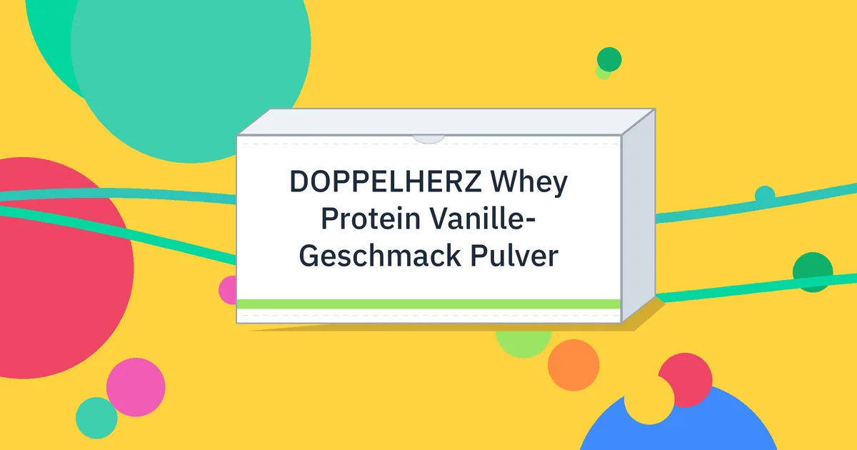 Symbolbild: Packung mit der Aufschrift DOPPELHERZ Whey Protein Vanille-Geschmack Pulver (PZN 19861779) – Verfügbarkeit und Bezug in Apotheken in Frankfurt am Main