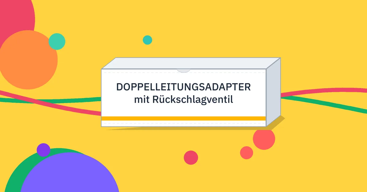 Symbolbild: Packung mit der Aufschrift DOPPELLEITUNGSADAPTER mit Rückschlagventil (PZN 17273009) – Verfügbarkeit und Bezug in Apotheken in Frankfurt am Main