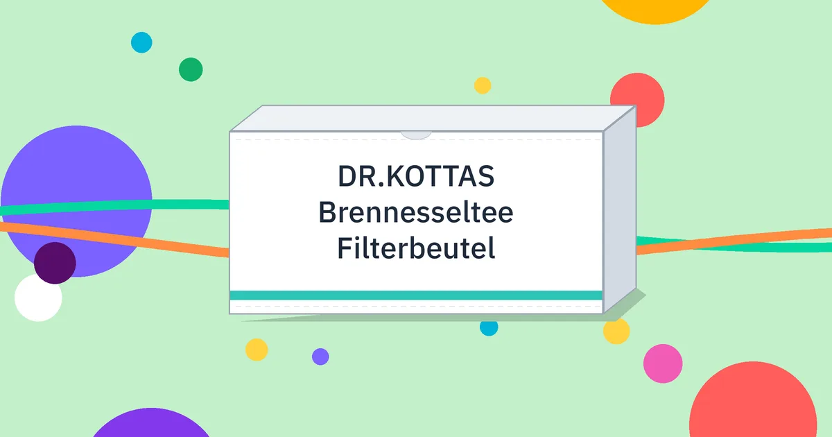 Symbolbild: Packung mit der Aufschrift DR.KOTTAS Brennesseltee Filterbeutel (PZN 09919526) – Verfügbarkeit und Bezug in Apotheken in Frankfurt am Main