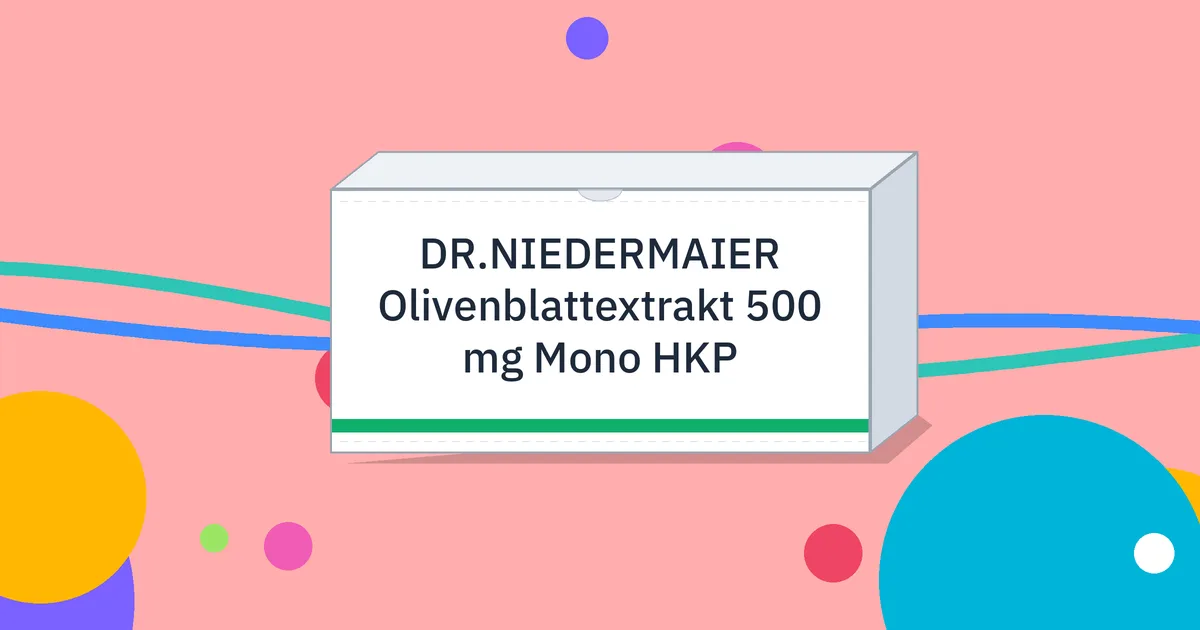 Symbolbild: Packung mit der Aufschrift DR.NIEDERMAIER Olivenblattextrakt 500 mg Mono HKP (PZN 19646897) – Verfügbarkeit und Bezug in Apotheken in Frankfurt am Main