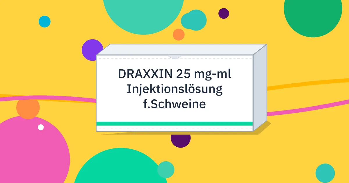 Symbolbild: Packung mit der Aufschrift DRAXXIN 25 mg-ml Injektionslösung f.Schweine (PZN 11284029) – Verfügbarkeit und Bezug in Apotheken in Frankfurt am Main